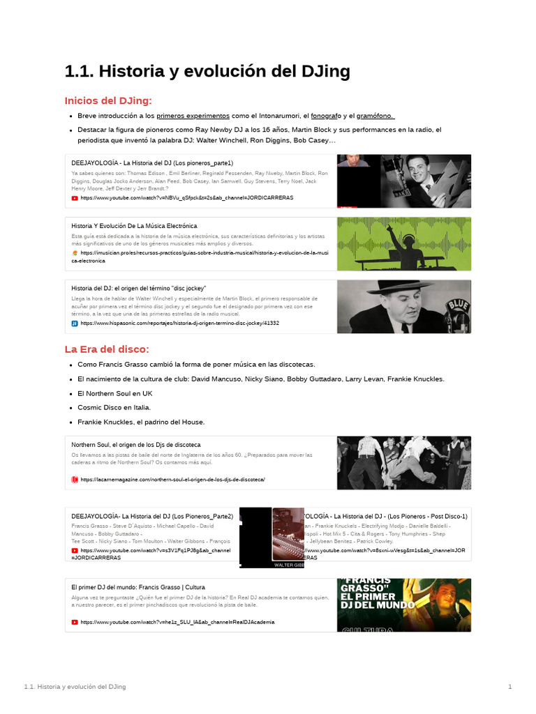 Historia y Evolución del DJing | PDF | Disc jockey | Entretenimiento