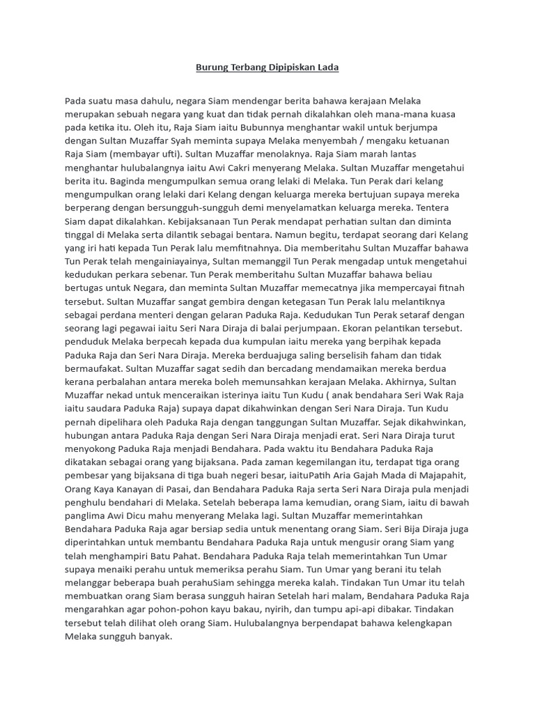 Bahasa Melayu Standard Sinopsis | PDF