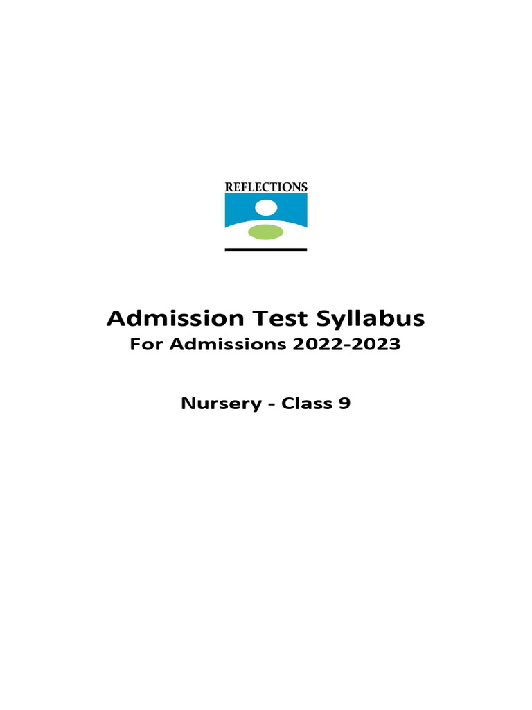 Admission Test Syllabus 2022 2023 Nur Class 9 | Download Free PDF ...