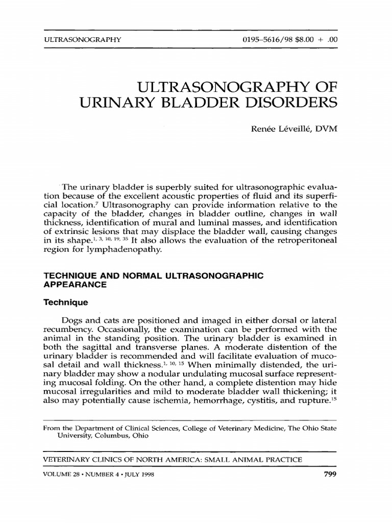 Ultrasonography of Bladder Disorders | PDF | Medical Ultrasound ...