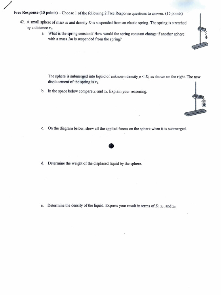 Physics Free Response Questions | PDF | Classical Mechanics | Chemistry