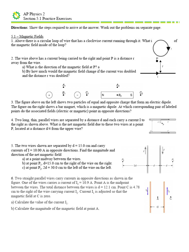 Magnetic Fields Problem Set | PDF