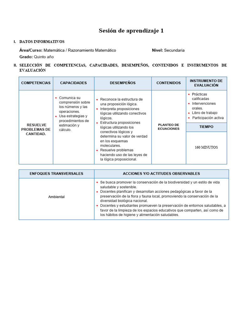 5° Sec - RM - Sesión 1 | PDF