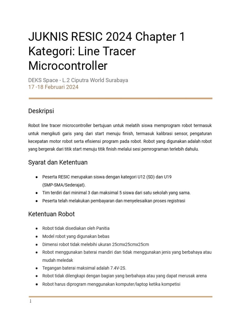 Juknis Line Tracer Microcontroller | PDF