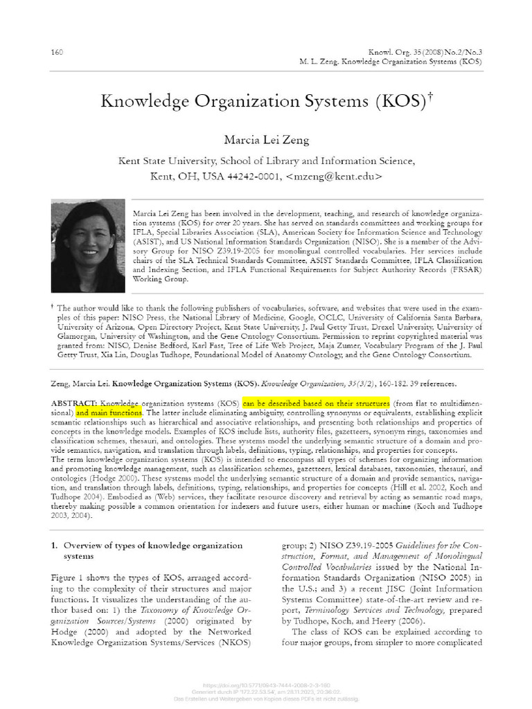 Zeng, 2008. Kos | PDF | Hierarchy | Information Science