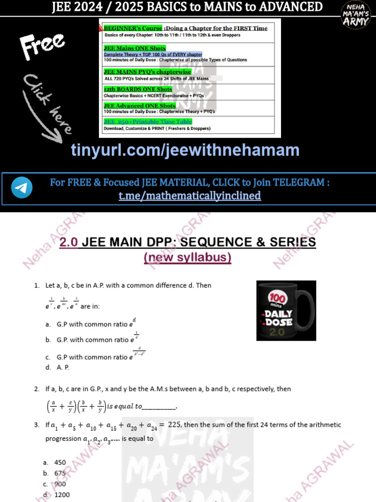 DPP Qs 2.0 Sequences & Series (New Syllabus) | PDF | Elementary Mathematics | Mathematical Objects
