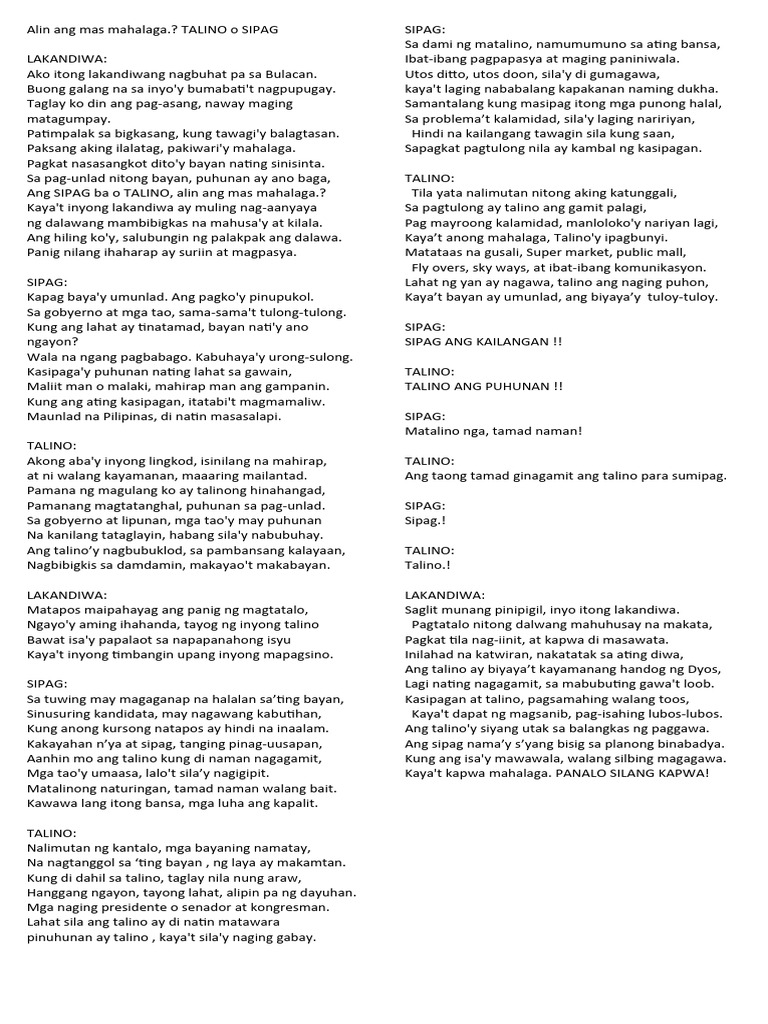 Balagtasan | PDF