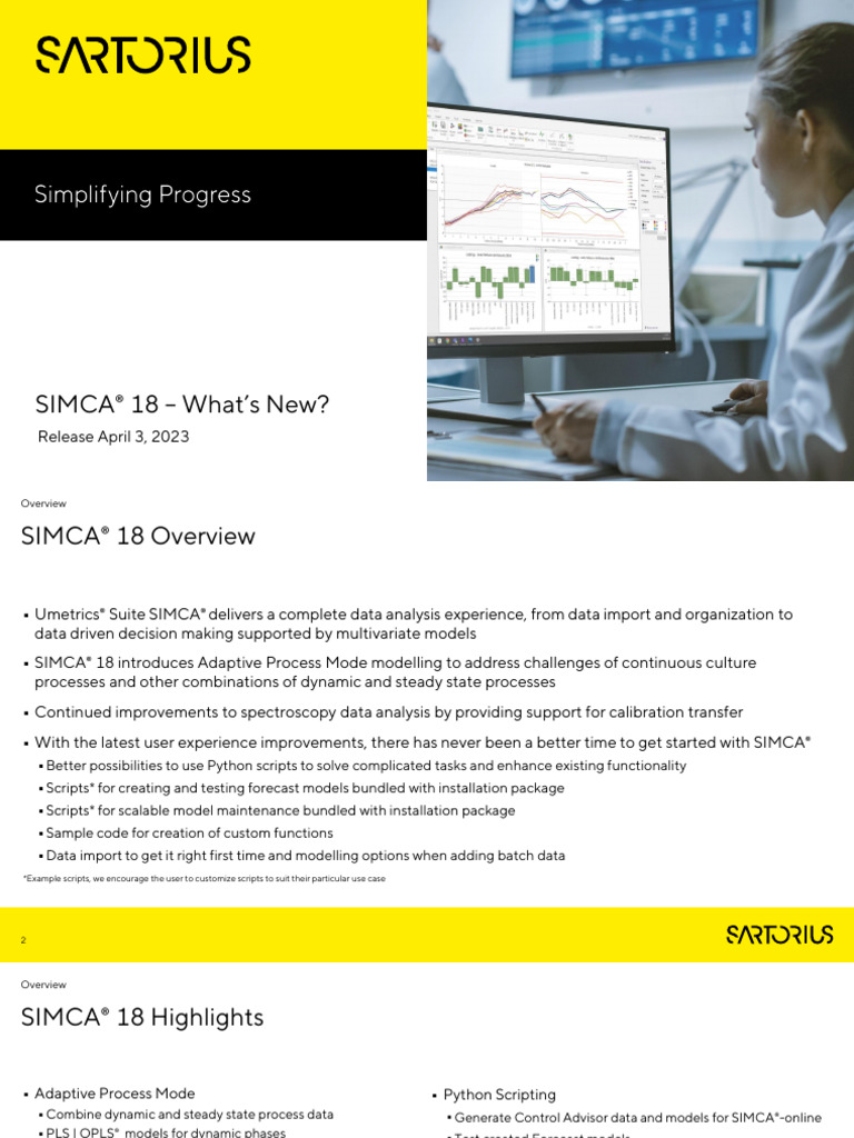 Simca 18 What S New en B PDF Data | PDF | Calibration | Steady State