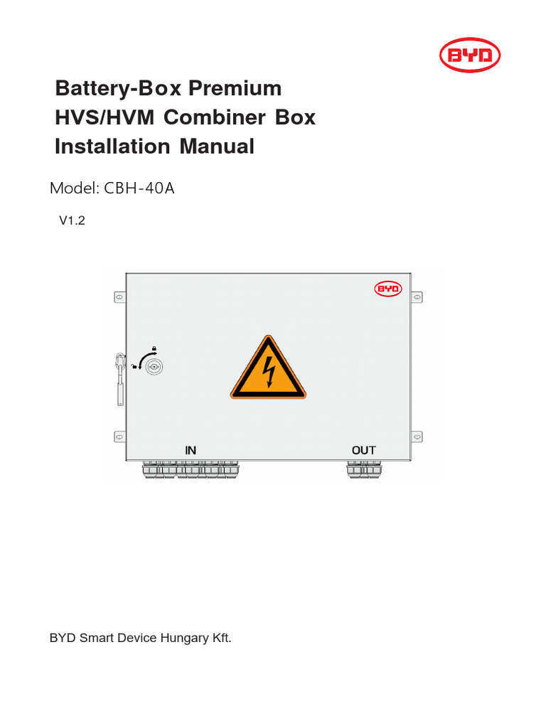 Battery-Box Premium HVS/HVM Combiner Box Installation Manual | PDF