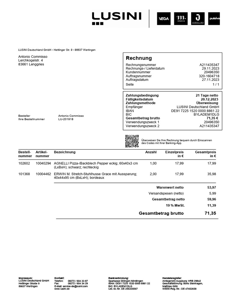 Rechnung A211435347 KDNR 20496350 PDF | PDF