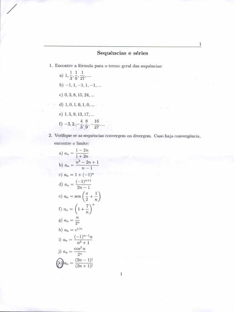 Cálculo - Sequências e Séries 2.1 | PDF