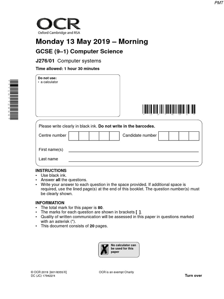 Paper 1 OCR Computer Science GCSE | Download Free PDF | Internet ... Paper 1 OCR Computer Science GCSE | Download Free PDF | Internet ...
