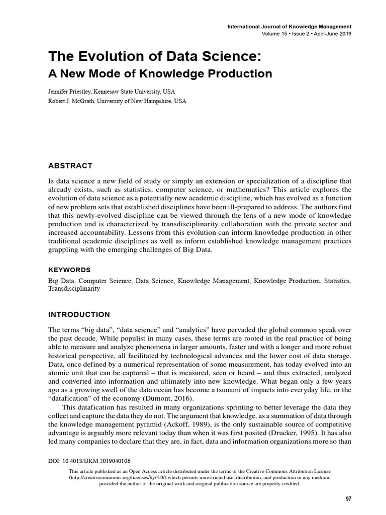 The Evolution of Data Science A New Mode of Knowle | PDF | Data | Science