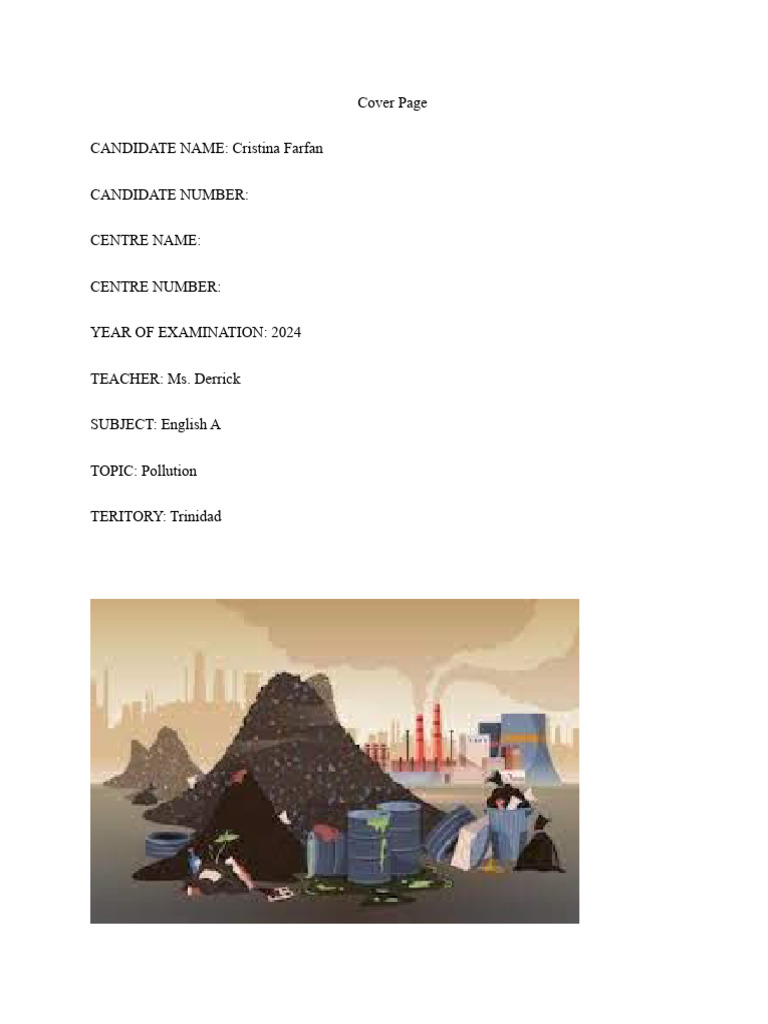 English A SBA | PDF | Waste | Municipal Solid Waste