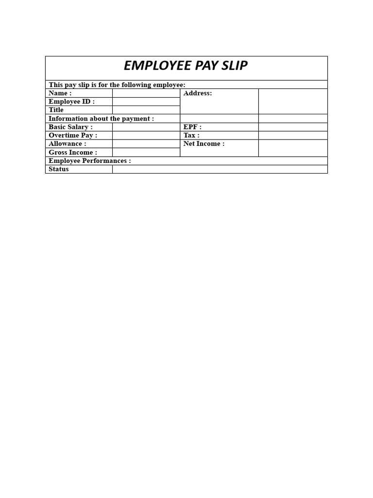 Employee Pay Slip | PDF
