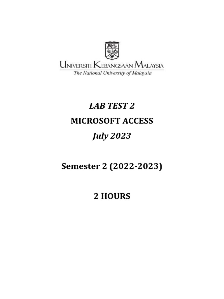 Lab Test 2 | Download Free PDF | Computer Data | Databases