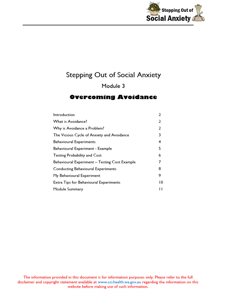 Module 3 - Overcoming Avoidance | PDF | Anxiety | Thought