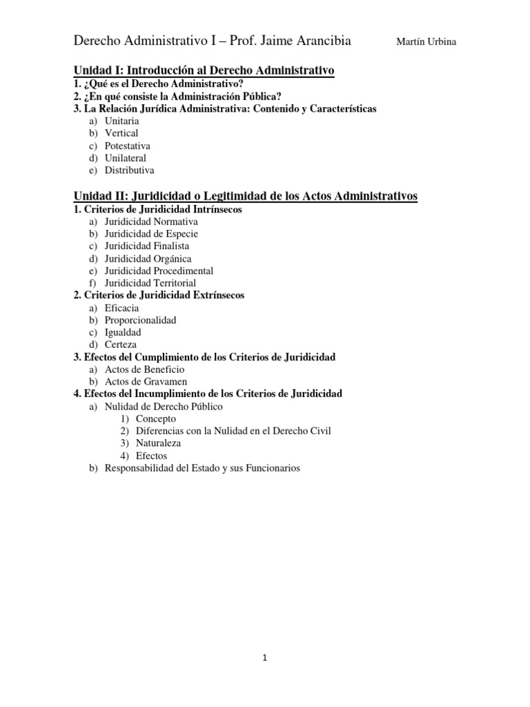 Derecho Administrativo I, Jaime Arancibia | PDF