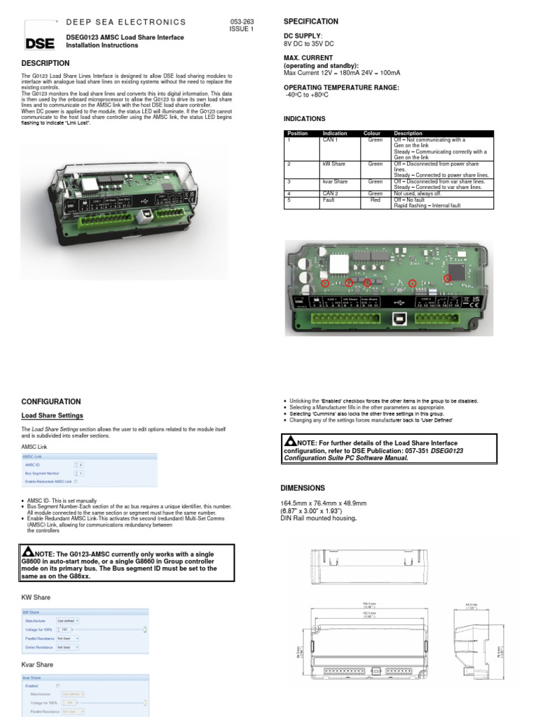 DSE G0123 AMSC Installation Instructions | PDF | Electrical Engineering | Computing