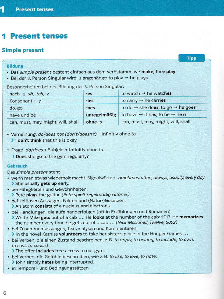 Review Present Tenses | PDF