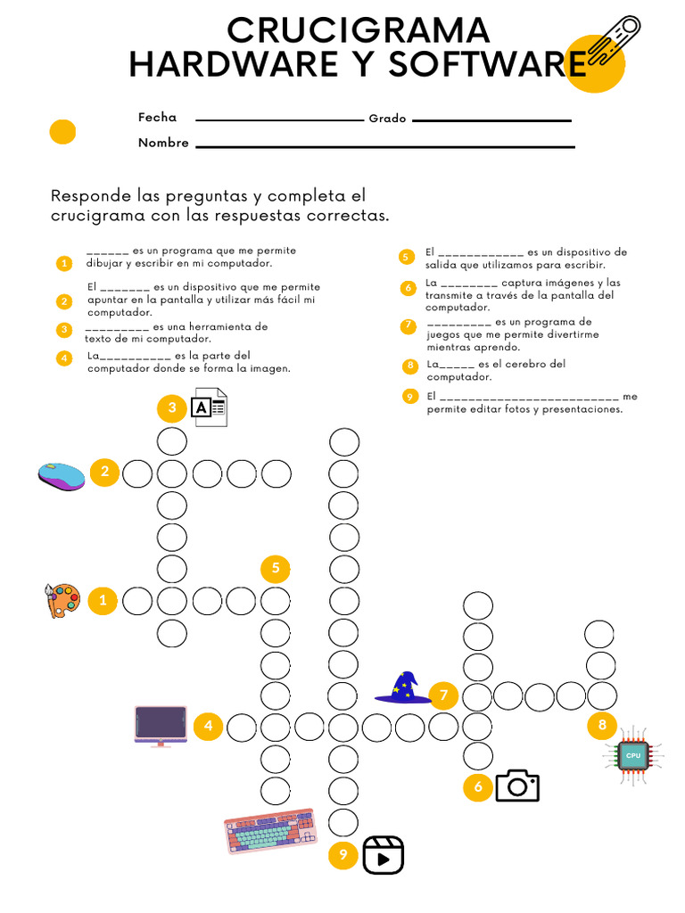 Crucigrama Hardware y Software | PDF