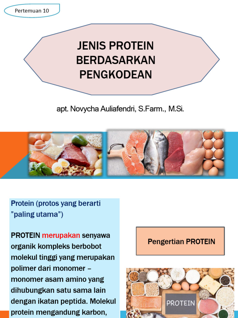 Jenis Protein Berdasarkan Pengkodean: Apt. Novycha Auliafendri, S.Farm ...