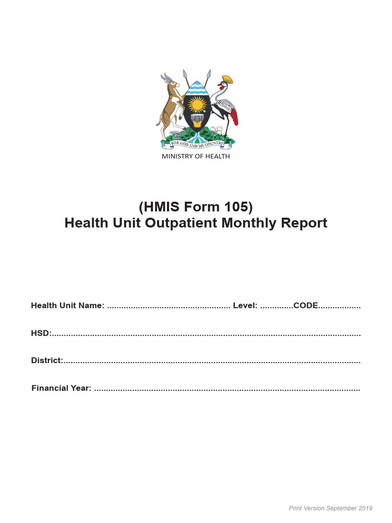 HMIS 105 Health Unit Outpatient Monthly Report | PDF | Infection ...