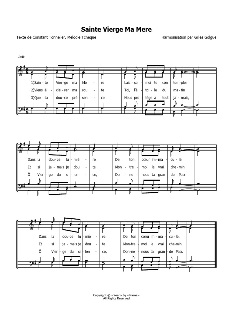 Sainte Vierge Ma Mere | PDF