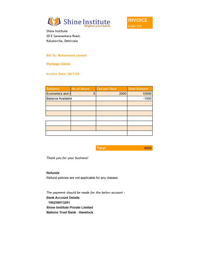 January Invoices 2024 - Azmeel | PDF