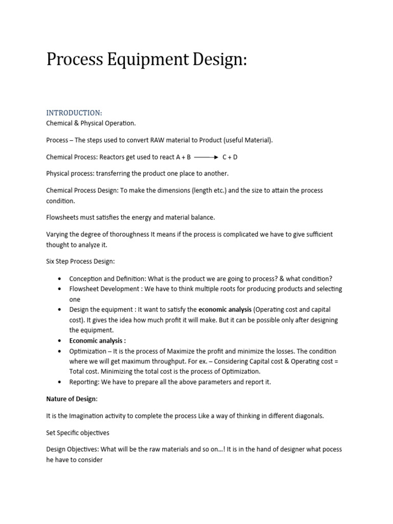 Process Equipment Design | PDF | Mathematical Optimization | Chemical ...