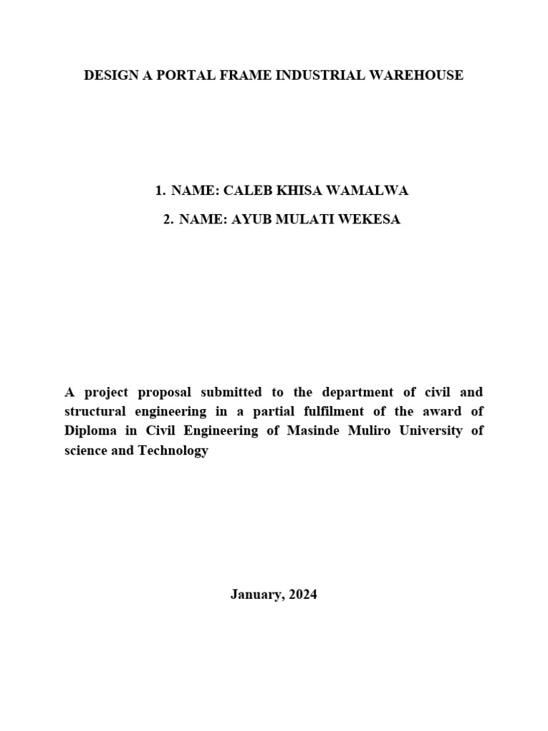 Portal Frame Proposal | PDF | Mathematical Optimization | Parameter ...
