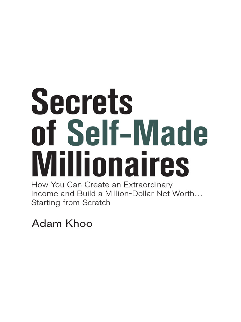 Adam Khoo - Secrets of Self Made Millionaires (2009, Adam Khoo Learning ...