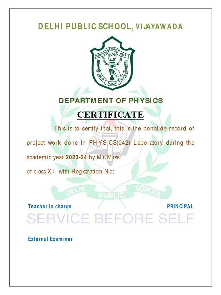 Physics Certificate (1) | PDF