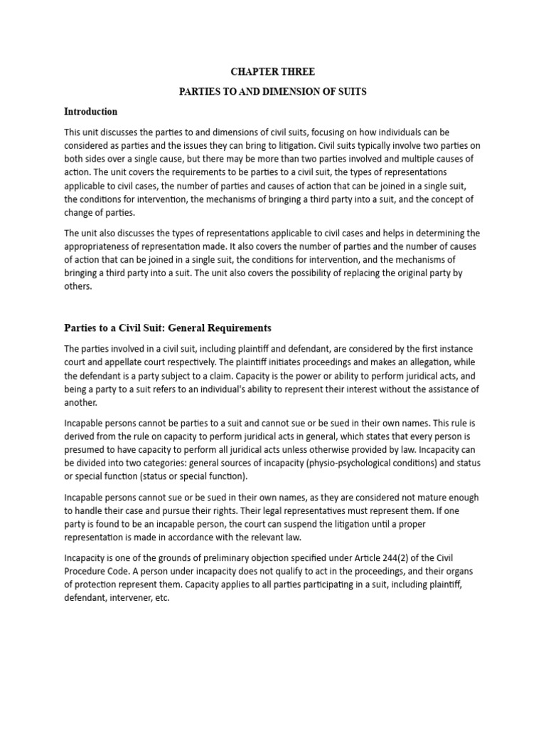 Chapter Three | PDF | Lawsuit | Cause Of Action