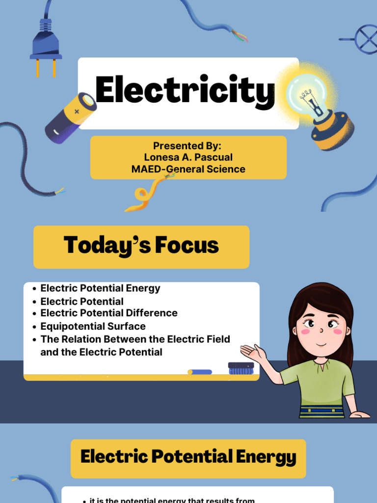Circuits Education Presentation In Blue Yellow Flat Cartoon Style