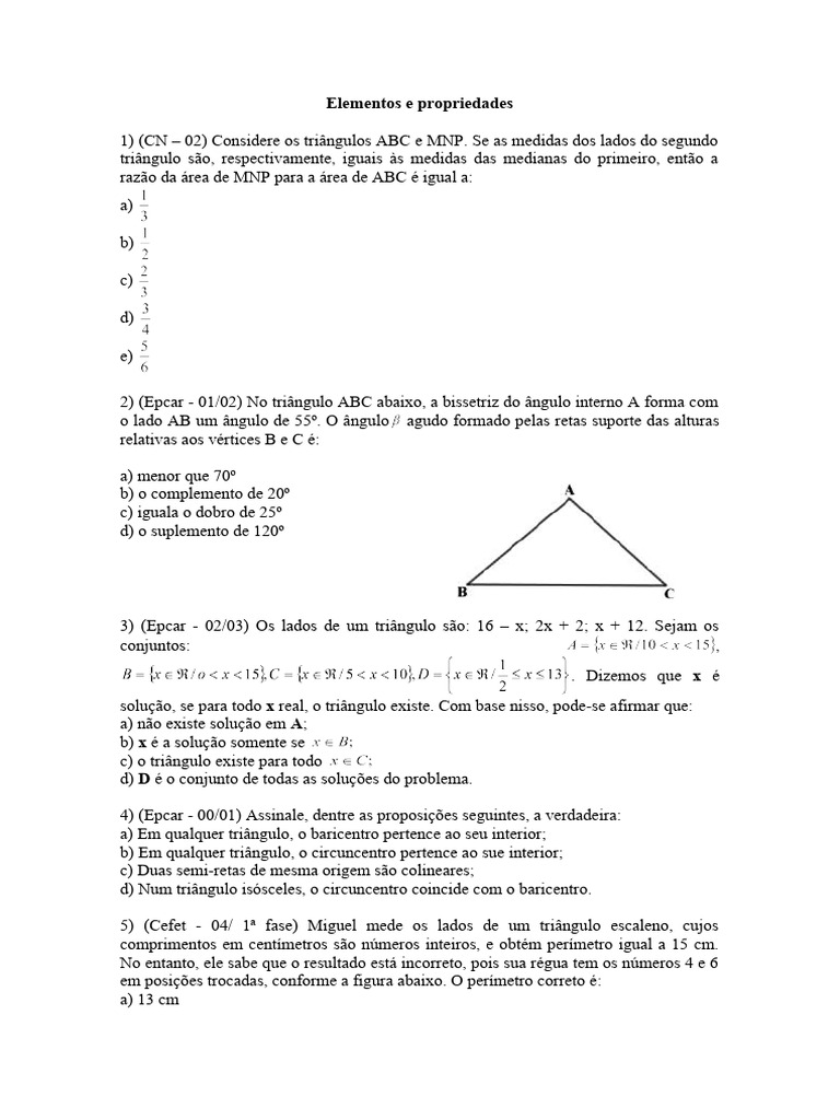 Capitulo 3 - Triangulos | PDF | Triângulo | Geometria do Plano Euclidiano