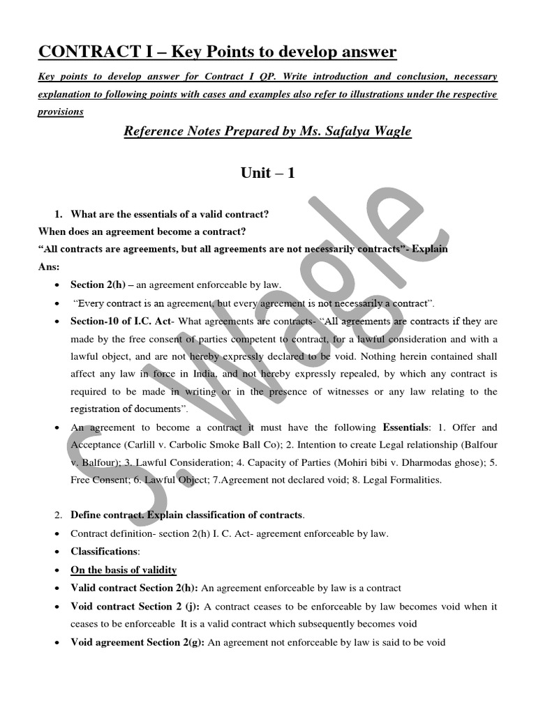 Essentials of Contract Law Explained | PDF | Misrepresentation | Offer ...