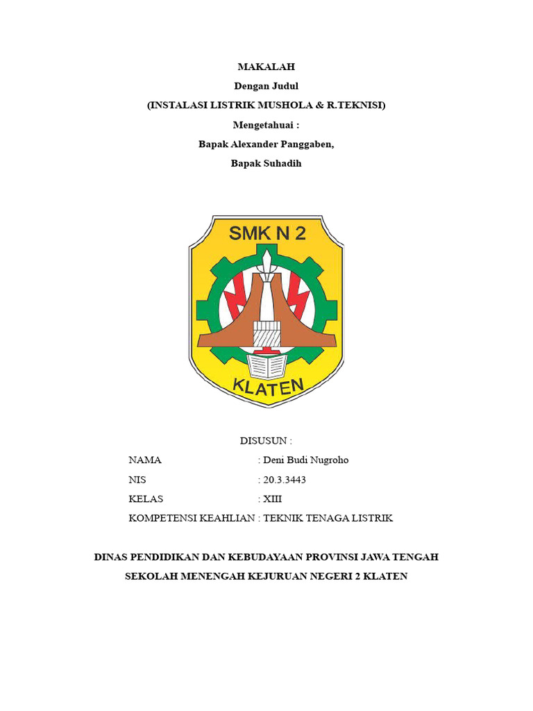 Makalah Projek Instalasi Listrik | PDF Makalah Projek Instalasi Listrik | PDF