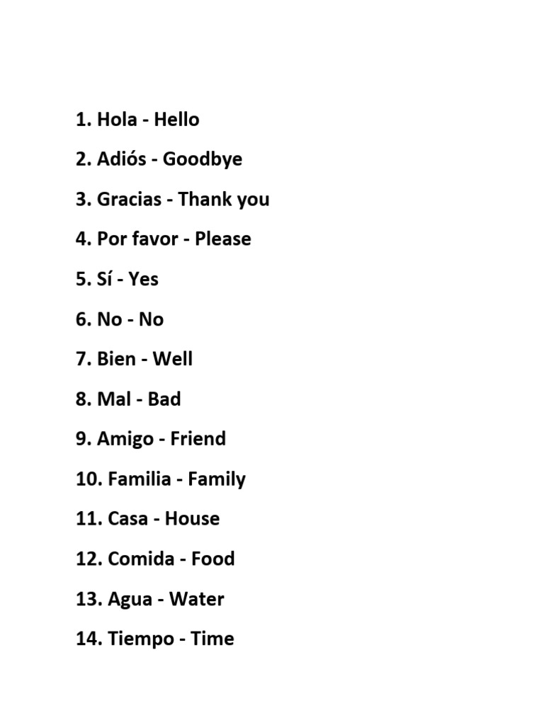 Palabras de Uso Diario | PDF
