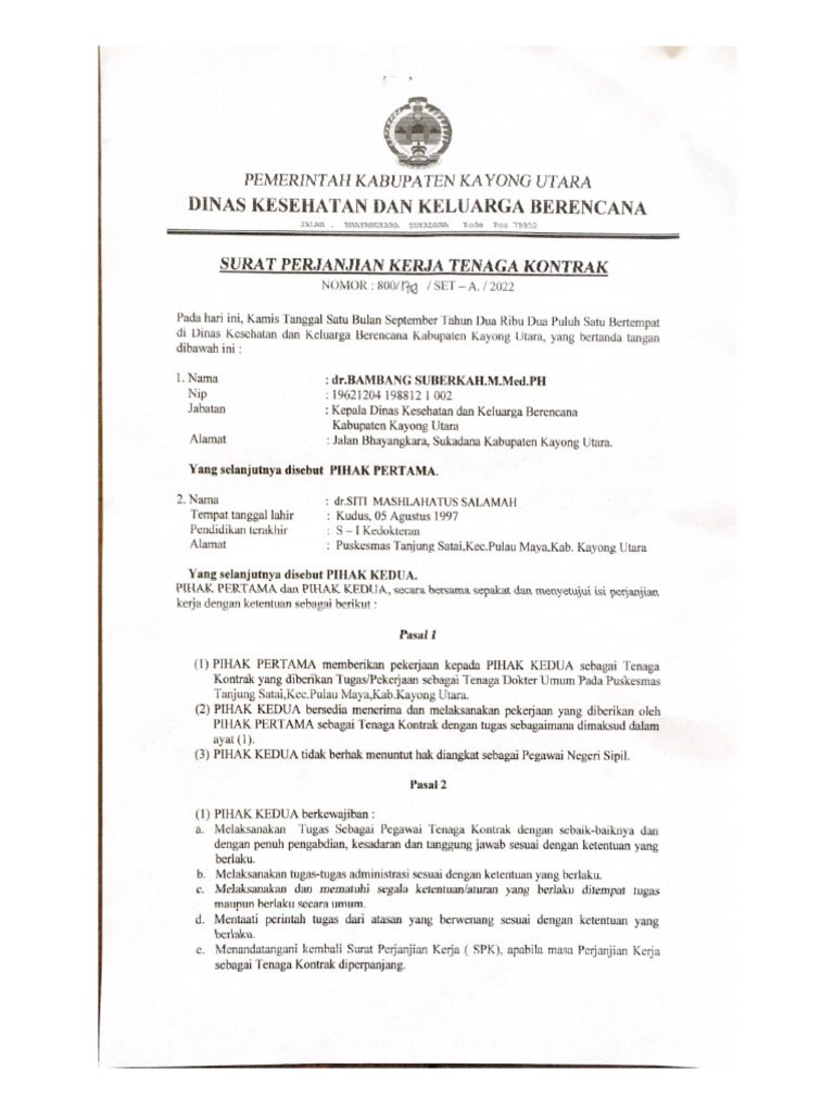 Pemerintah Kabupaten Kayong Utara | PDF