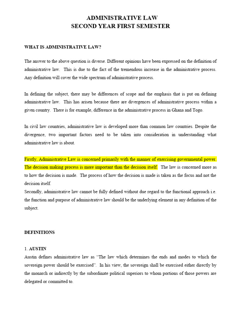 Administrative Law Notes | Download Free PDF | Administrative Law ...