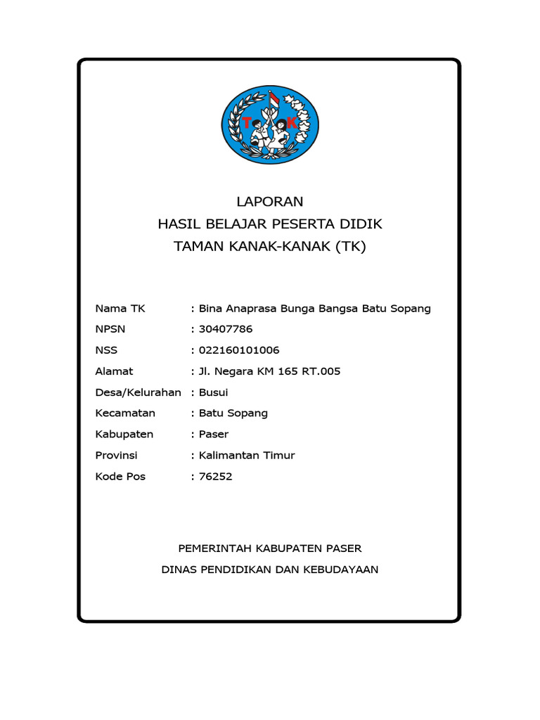 Cover Rapor - Biodata Rapor 2023 | PDF