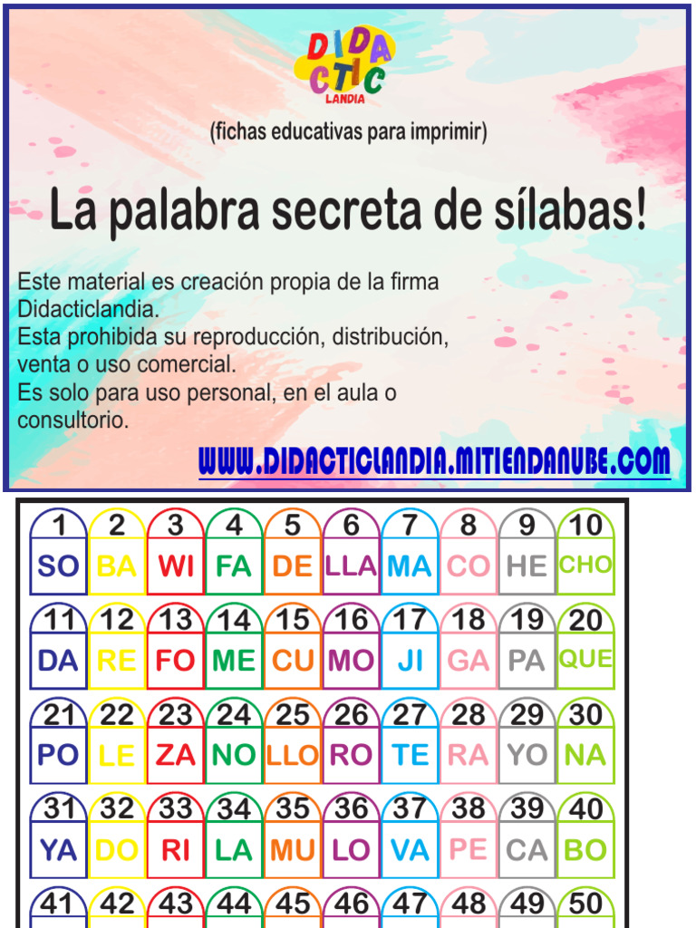 La Palabra Secreta de Silabas | PDF