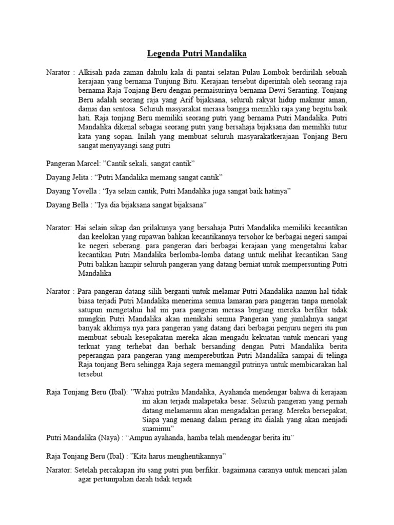 Legenda Putri Mandalika | PDF