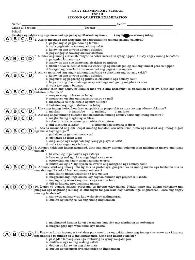 2nd Quarter - PERIODICAL-TEST - ALL-SUB - SINUGBUANONG-BINISAYA | PDF