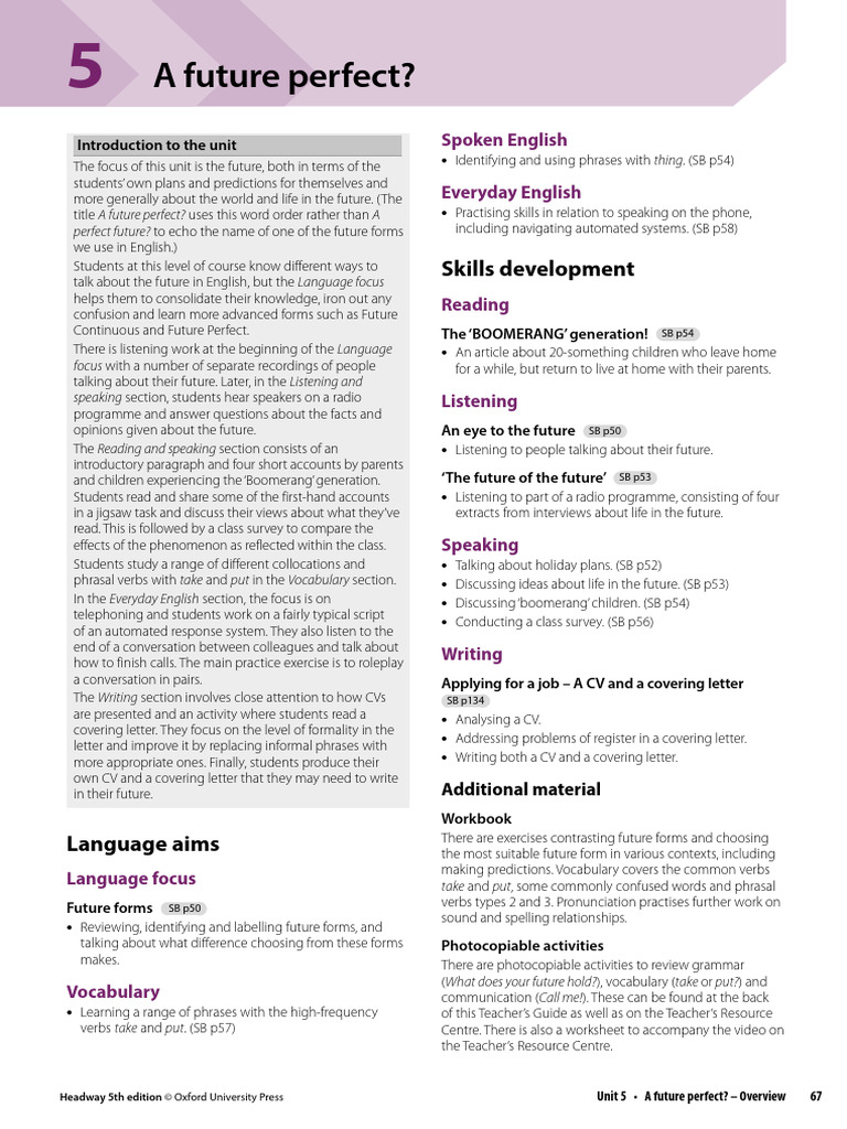 HW5e Upp Int TG Unit 05 | PDF | English Language | Linguistics HW5e Upp Int TG Unit 05 | PDF | English Language | Linguistics