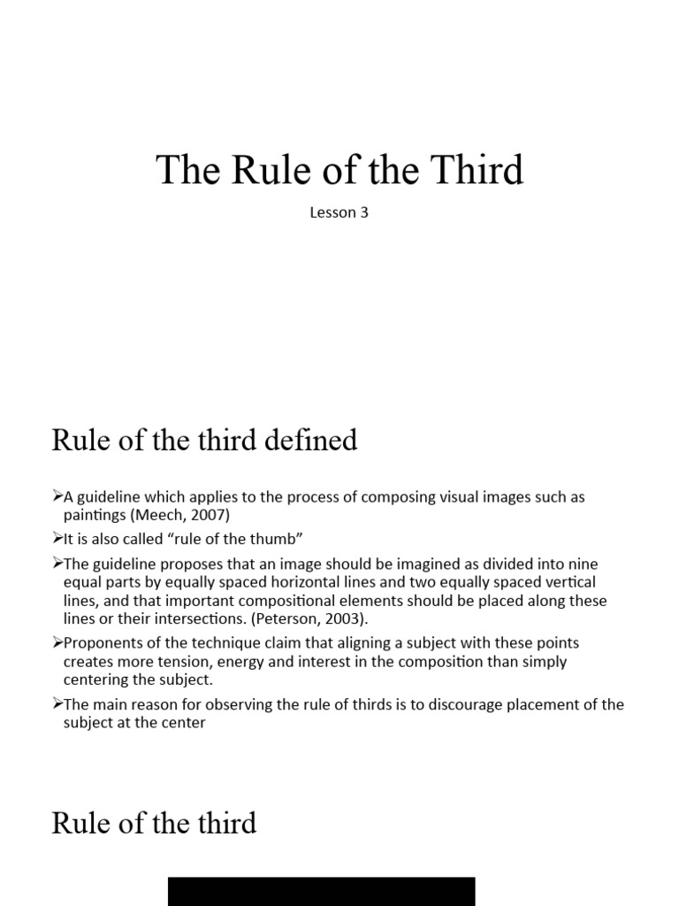The Rule of The Third | PDF | Teaching Methods & Materials | Science ...