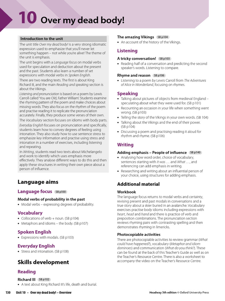 HW5e Upp Int TG Unit 10 | PDF | English Language | Richard Iii Of England HW5e Upp Int TG Unit 10 | PDF | English Language | Richard Iii Of England