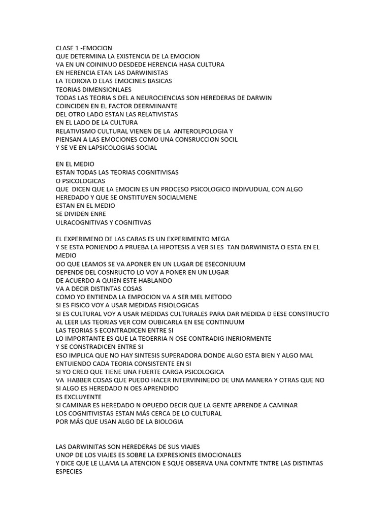 Emocion Pdf Las Emociones Temor