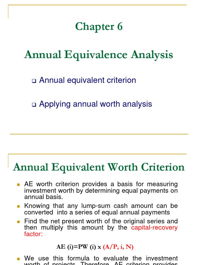 Part 2 - Chapter 6 - Future Worth Analysis | PDF | Cost | Economies